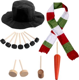 Hemobllo Schneemann-dekorations Weihnachten Schneemann-Requisiten Zum Anziehen Mit Hut Augen Armen Karottennase Knöpfen Und Schal Für DIY-schneemann-Dekoration