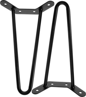 DOITOOL 2 Stück Hairpin Tischbeine aus Robustem Eisen Stabile End Schreibtischbeine Einfache DIY Möbelfüße für Couchtisch Esstisch und Bank Schwarz Langlebig 