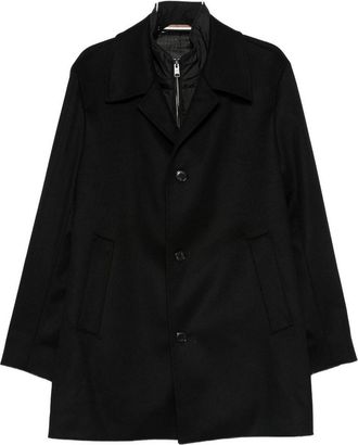 HUGO BOSS Knielanger Mantel - Schwarz