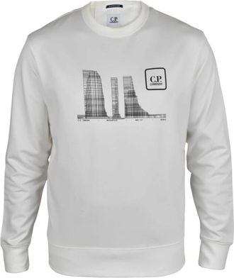C.P. Company C.p. Company, Homme, Sweatshirts et sweats &agrave; capuche, Blanc, Taille: 2XL Crew Neck SweaT-shirt