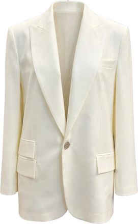 Simona Corsellini Femme, Vestes, Blanc, Taille: 40 FR Blazer Monopetto Bottone Particolare