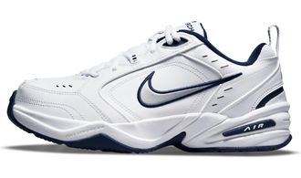 Nike Nike Herren Air Monarch Iv (4E) Trainingsschuh, White/Metallic Silver-Midnight Navy, 41 EU