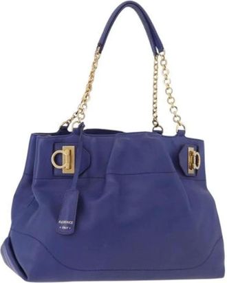 Ferragamo Sac cabas Pre-owned - Femme - Pre-owned - Bleu - Taille: ONE Size