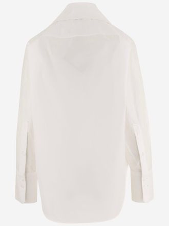 Patou Organic Cotton with Knotted Collar Blouse - White