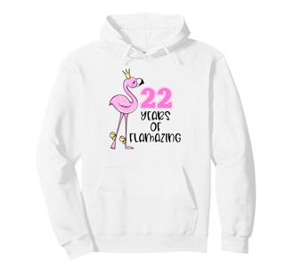 BDAZ 22 Years of Flamazing Flamingo Design Beach 22nd Birthday Pullover Hoodie