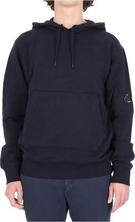 C.P. Company C.p. Company, Homme, Sweatshirts et sweats &agrave; capuche, Bleu, Taille: XL Diagonal Raised Fleece Hooded SweaT-shirt