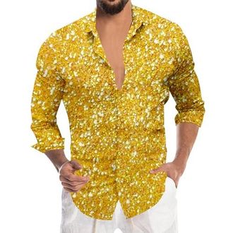 Generic Haut Soiree, Chemise &agrave; Manches Longues pour Homme Style Carnaval Automne D&eacute;Contract&eacute;E Impression 3D Style Hawa&iuml;En Hauts