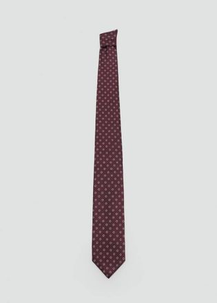 Mango Cravate soie imprim&eacute;e bordeaux - Homme - Taille unique - MANGO MAN