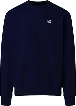 North Sails Homme, Sweatshirts et sweats &agrave; capuche, Bleu, Taille: S SweaT-shirt en Coton &agrave; Logo Manches Longues