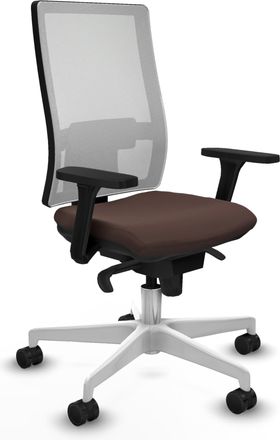 Piqueras y Crespo B&uuml;rostuhl mit 3D-Armen, h&ouml;henverstellbare Lendenwirbelst&uuml;tze, ausgestattet mit 5 Positionen und injiziertem Schaum. Mit Rollen von 65 mm Nylon, Wei&szlig;/D