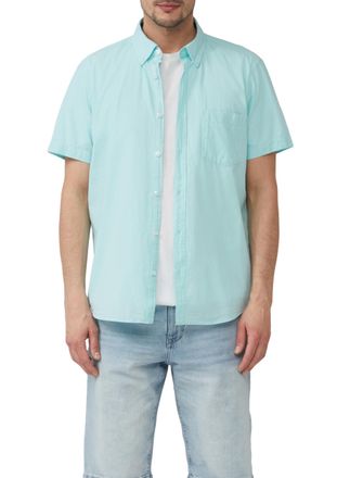 s.Oliver Regular Fit: Kurzarmhemd mit Struktur-Streifen und Button-Down-Kragen