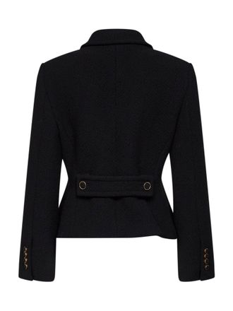 Chlo&eacute; Womens Jacket Boucl&eacute; Wool-Blend Black Virgin Wool Coat