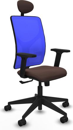 Piqueras y Crespo Arbeitsstuhl mit 2D-Armlehnen, h&ouml;henverstellbarer Lendenwirbelst&uuml;tze und festem Kopfteil, ausgestattet mit Sincro 3 Positionen und Schneideschaum, Bla