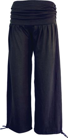 Guru Shop Goa Psytrance Hose, Sommerhose, Yogahose, Pluderhose - Schwarz, Damen, Baumwolle, Size:S
