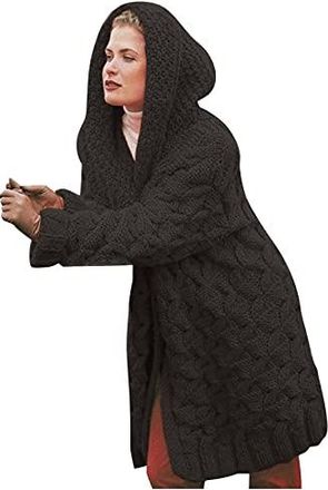 Generic 2026 Vestes pour femmes Mode D&eacute;contract&eacute; Temp&eacute;rament Cardigan &Eacute;pais Sweat &agrave; Capuche Sauvage Veste, Noir, M