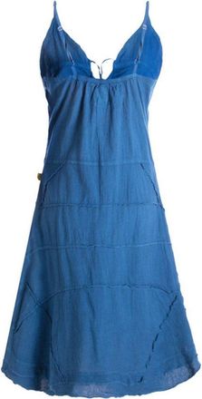 vishes Sommerkleid Damen Kleid Handgewebt Baumwolle Spaghettitr&auml;ger Schn&uuml;rung Alternative Mode, Boho, Hippie, Ethno, Festival