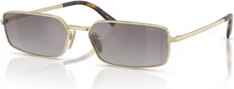 Prada SPRA60ZVN30C Rectangle-Frame Sunglasses - Pale Gold