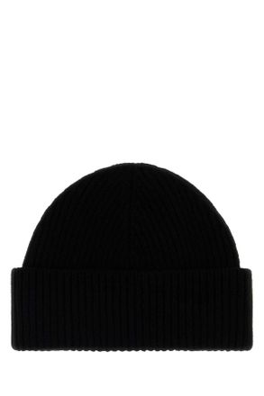 Ami QUOTA-BEANIEWITHCONTRASTEDAMIDECOEUR Beanie - Black