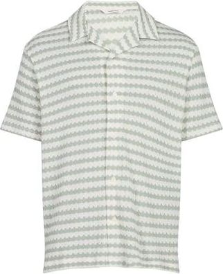 Selected Chemise droite ray&eacute;e manches courtes en coton