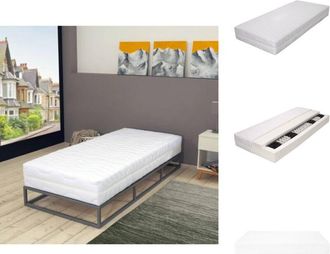 vidaXL Matratze 100 x 200 cm 7 Zonen Taschenfedern 20 cm H2 - Taschenfedermatratze - Matratze 7 Zonen - Matratze H2 Härte - Weiße Matratze