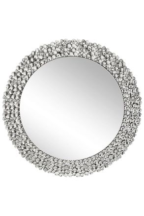 Xora Wandspiegel, Silber, Glas, Holzwerkstoff, rund, 80x80x1.9 cm, Verzierungen, Spiegel, Wandspiegel