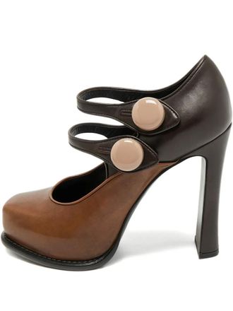 Louis Vuitton escarpins Mary Jane &agrave; plateforme - Marron