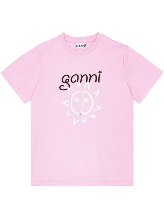 Ganni T-Shirt aus Bio-Baumwolle - Rosa