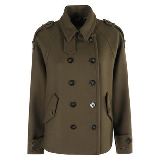 Bazar Deluxe Femme, Vestes, Vert, Taille: 34 FR Veste Militaire Verte avec Col Revers