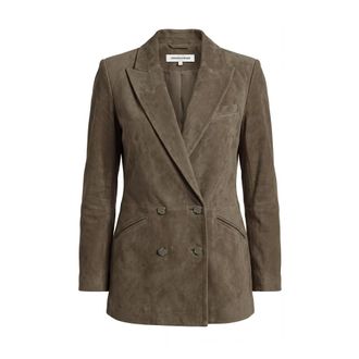 Veronica Beard Veste Oria Suede Dickey - Femme - Vestes - Brun - Taille: 40 FR