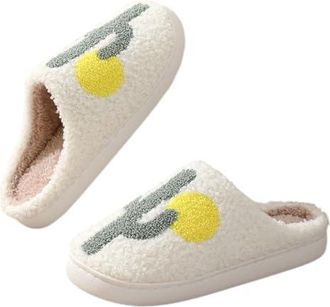 UPKOCH Pantoufles Femmes Chaudes Peluche Motif Cactus Semelle &Eacute;paisse Antid&eacute;rapante Confort Int&eacute;rieur Hivernal Cadeau pour Maman et Maison