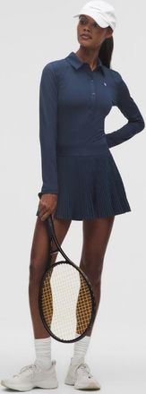 lululemon Tennisrock mit hohem Bund und Falten f&uuml;r Frauen - Gr&ouml;&szlig;e 10 in Club Blue