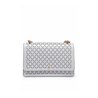 Tory Burch Emerson Perforated Flap - - Bags - Damen - Wei&szlig; - ONE SIZE
