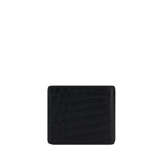 Saint Laurent Mens Black Calf Leather Bos Taurus Wallet