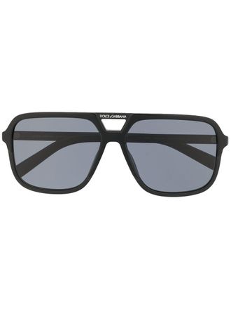Dolce & Gabbana Eyewear lunettes de soleil &agrave; monture aviateur - Noir