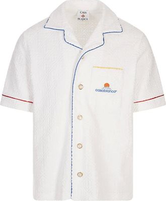 Casablanca Homme, Chemises, Blanc, Taille: XL Chemise Éponge Monogramme