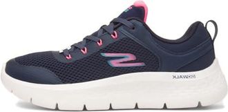 Skechers Femme GO Walk Flex Caley, Bordure Corail synthétique Bleu Marine, 43 EU