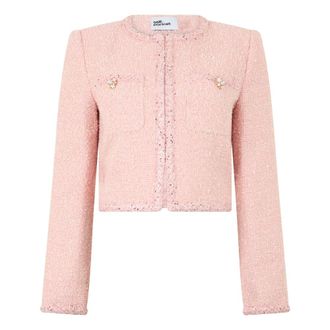 Self Portrait Femme, Vestes, Rose, Taille: 36 FR Veste Boucle