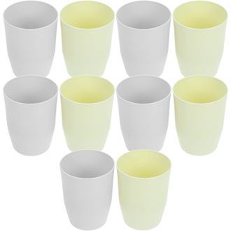 BESPORTBLE 10 St&uuml;ck Sp&uuml;lbare Mundsp&uuml;lbecher aus Robustem PP Stapelbare Trinkbecher f&uuml;r Badezimmer und Reisen Wiederverwendbare Zahnb&uuml;rstenbecher in Gr&uuml;n Grau