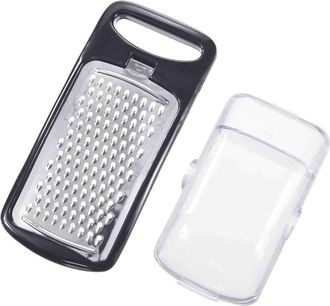 Orthex Mini-Reibe mit Beh&auml;lter, Edelstahl, schwarz, 16 x 7 x 4 cm