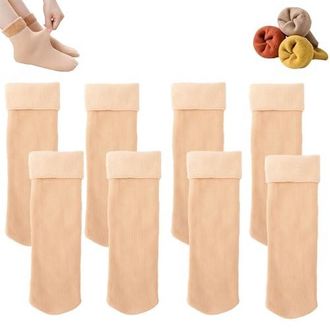 Generic Chaussettes thermiques fines en velours ultra doux pour femme, chaussettes dhiver confortables en polaire pour femme, chaussettes tubulaires, Couleur 
