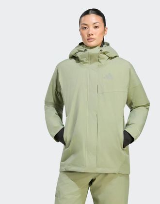 adidas Terrex Multi 2-Lagen-Climaproof-Isolierjacke in Zeltgr&uuml;n