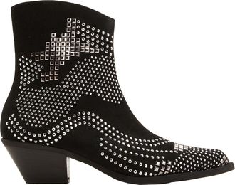 8 by YOOX SPLIT LEATHER WESTERN STUDS ANKLE BOOTS