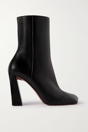 Amina Muaddi Marine Ankle Boots Aus Leder - Schwarz