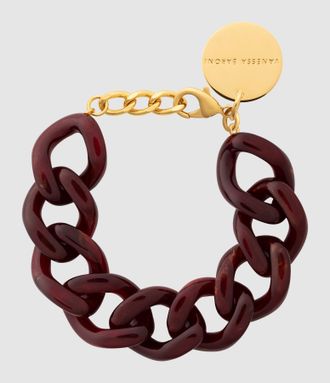 Vanessa Baroni Bracelet Flat Chain Bordeaux Marble