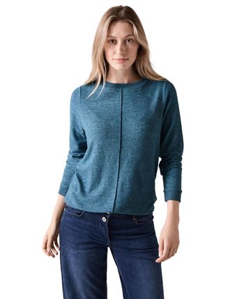 Cecil Damen B322078 Langarmshirt, Aqua Melange, XS EU