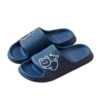 Generic Pantoufles pour hommes et hommes - En EVA - Pour l&eacute;t&eacute; et lint&eacute;rieur - Pour la salle de bain - Motif chien - Bleu fonc&eacute;, pointure 8