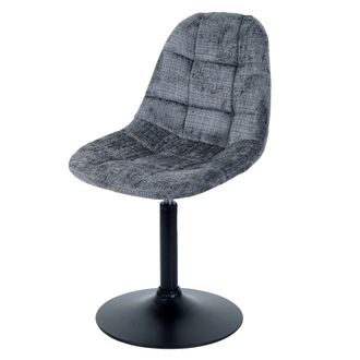 Mendler Esszimmerstuhl HWC-A60, K&uuml;chenstuhl Stuhl Drehstuhl, Stahl FSC Stoff/Textil Chenille (465g/m&sup2;) - dunkelgrau