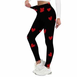 Generic Legging de Saint-Valentin pour femme - Legging de yoga - Taille haute - Pantalon de jogging - Legging de fitness - Collants dentra&icirc;nement - Collants s