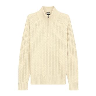 HUGO BOSS H-Furore Zip Knit - Homme - Sweatshirts et sweats &agrave; capuche - Beige - Taille: XL
