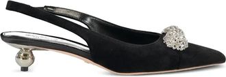 Giambattista Valli Slingback-Pumps mit Kristallen 35mm - Schwarz